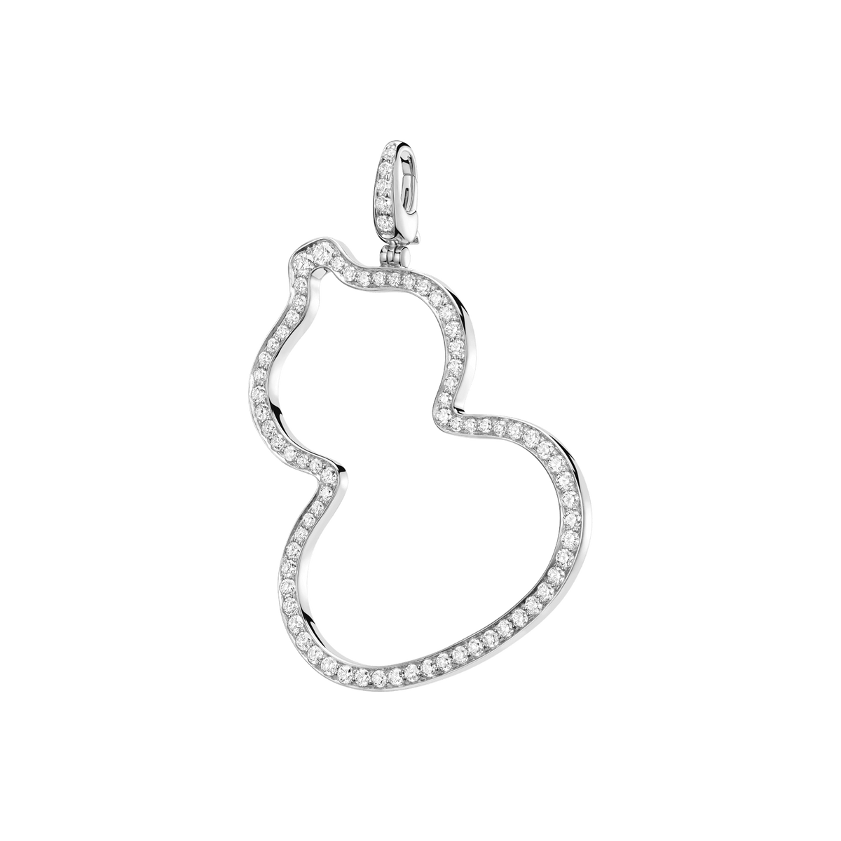 Qeelin Medium Wulu pendant 18K white gold with pave diamonds – Wamada ...
