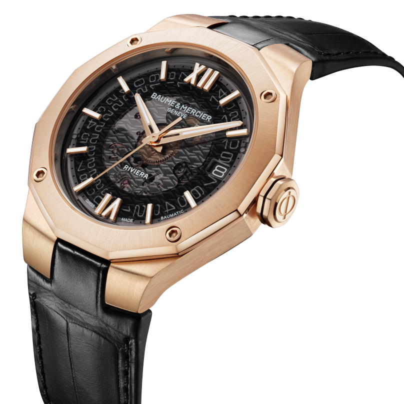 Pre order Baume & Mercier Riviera Auto 39mm 10787 Solid 18k RG Case Gr ...