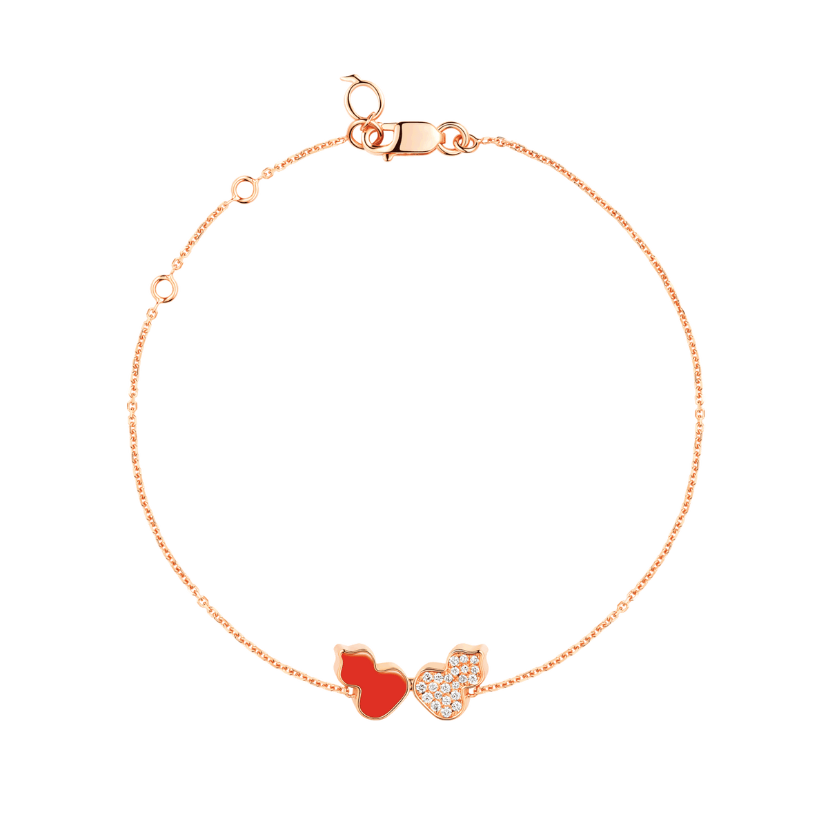 Qeelin Wulu bracelet in 18K rose gold with diamonds and HyCeram ...