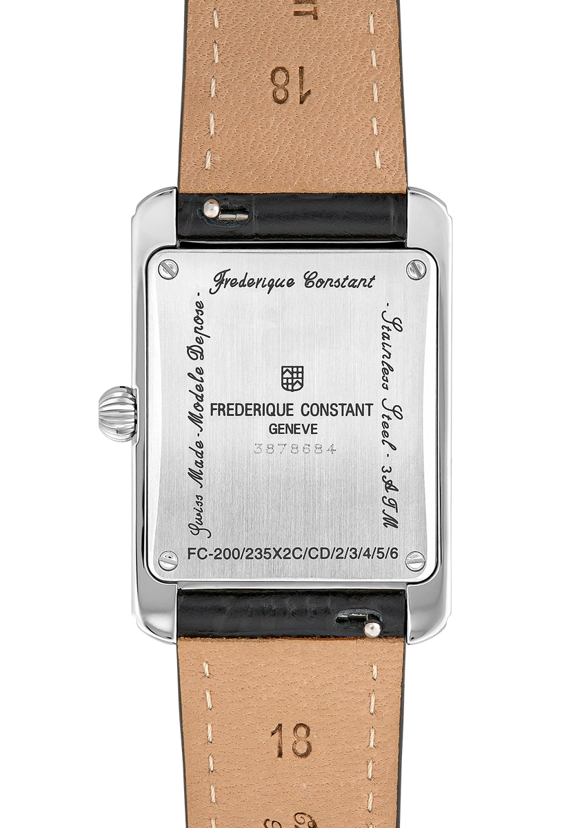 FREDERIQUE CONSTANT CLASSICS CARREE SMALL SEC RECTANGULAR QUARTZ ON BL ...