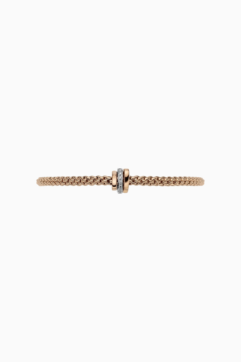 Fope Prima Rose Gold Bracelet with 3 tones gold & diamond rondels ...